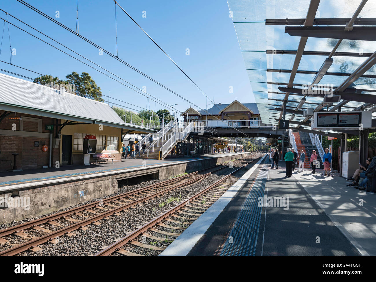 Looking north from platform 1 at Gordon Railway Station on Sydney ...