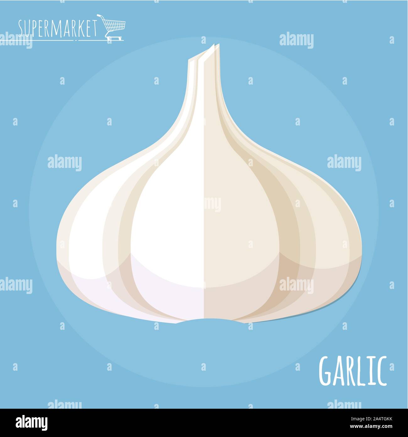 Garlic flat design vector icon Stock Vector Image & Art - Alamy