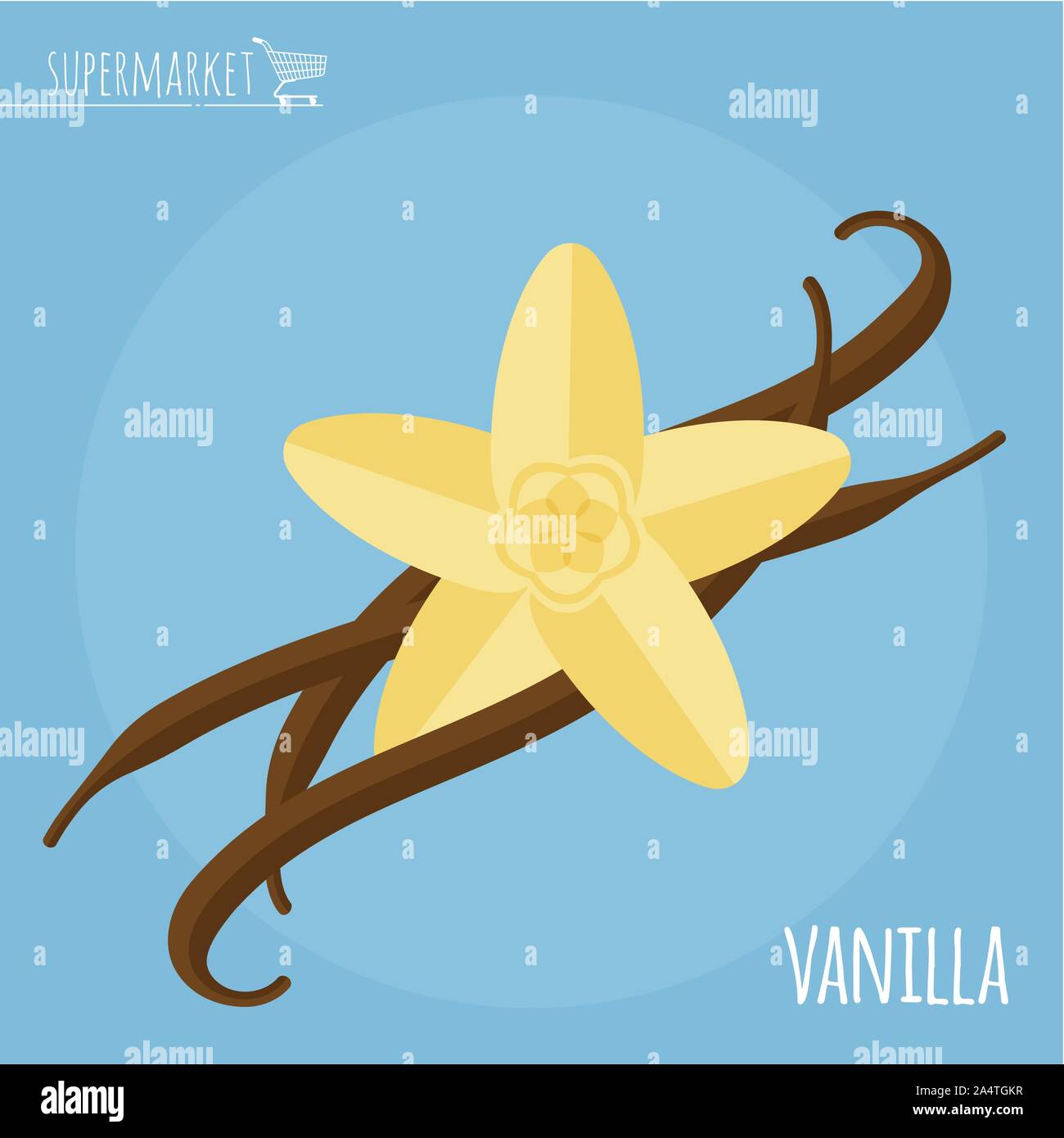 Vanilla flat design vector icon Stock Vector Image & Art - Alamy