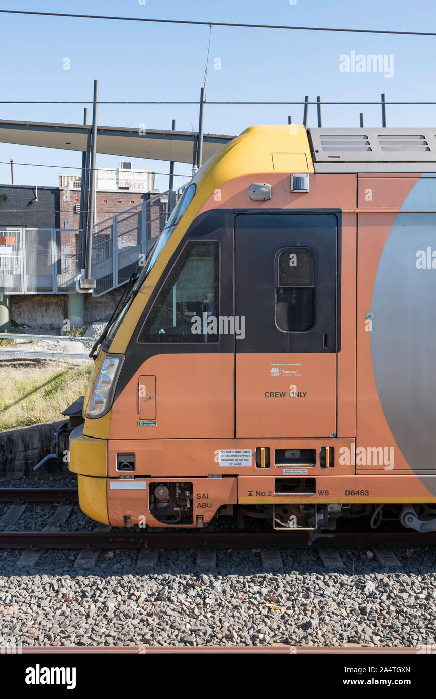 A side on image of the front carriage and driver's cabin of a Waratah A ...