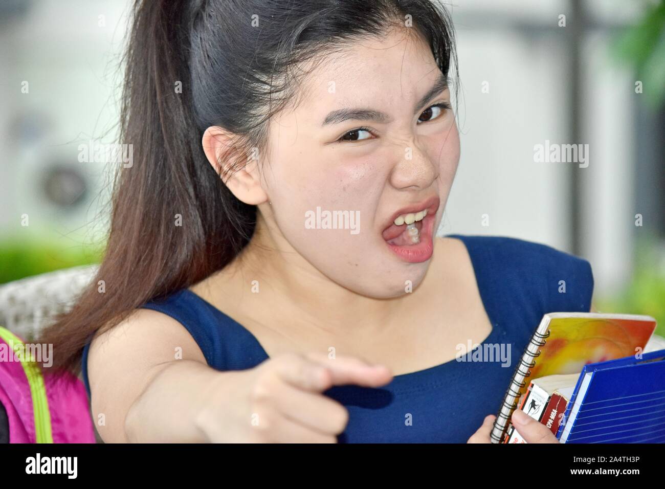 An Upset Student Teenager School Girl Stock Photo - Alamy