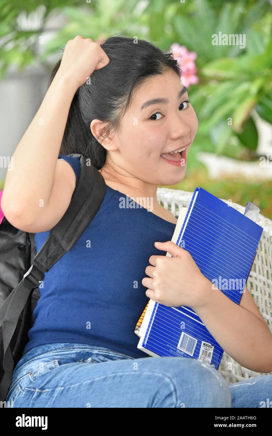 Happy Girl Student Stock Photo - Alamy