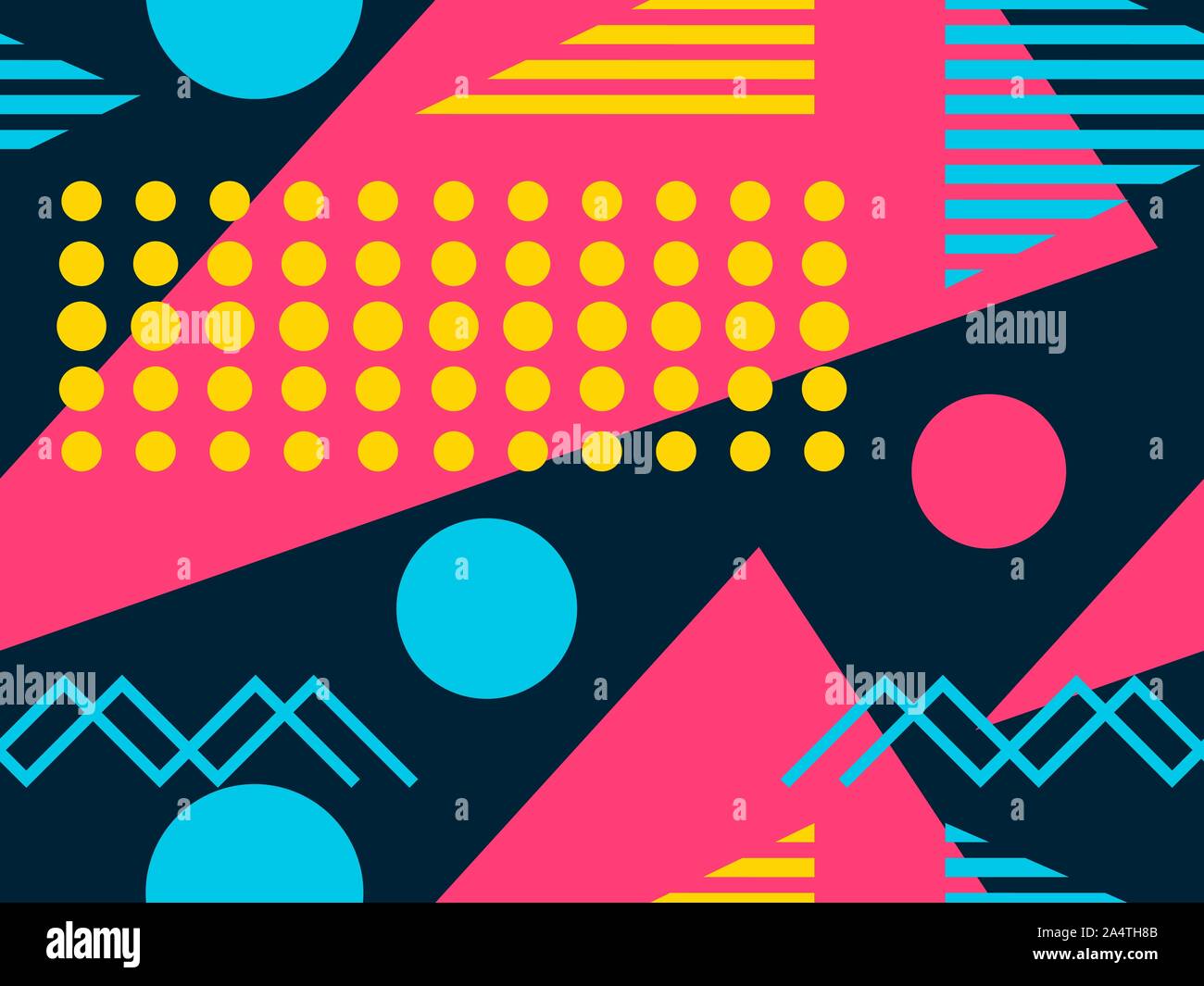 Memphis seamless pattern. Geometric elements memphis in the style of 80 ...