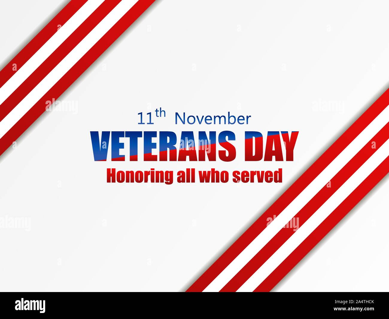 Veterans Day 11th of November. Honoring all who served. Greeting card ...