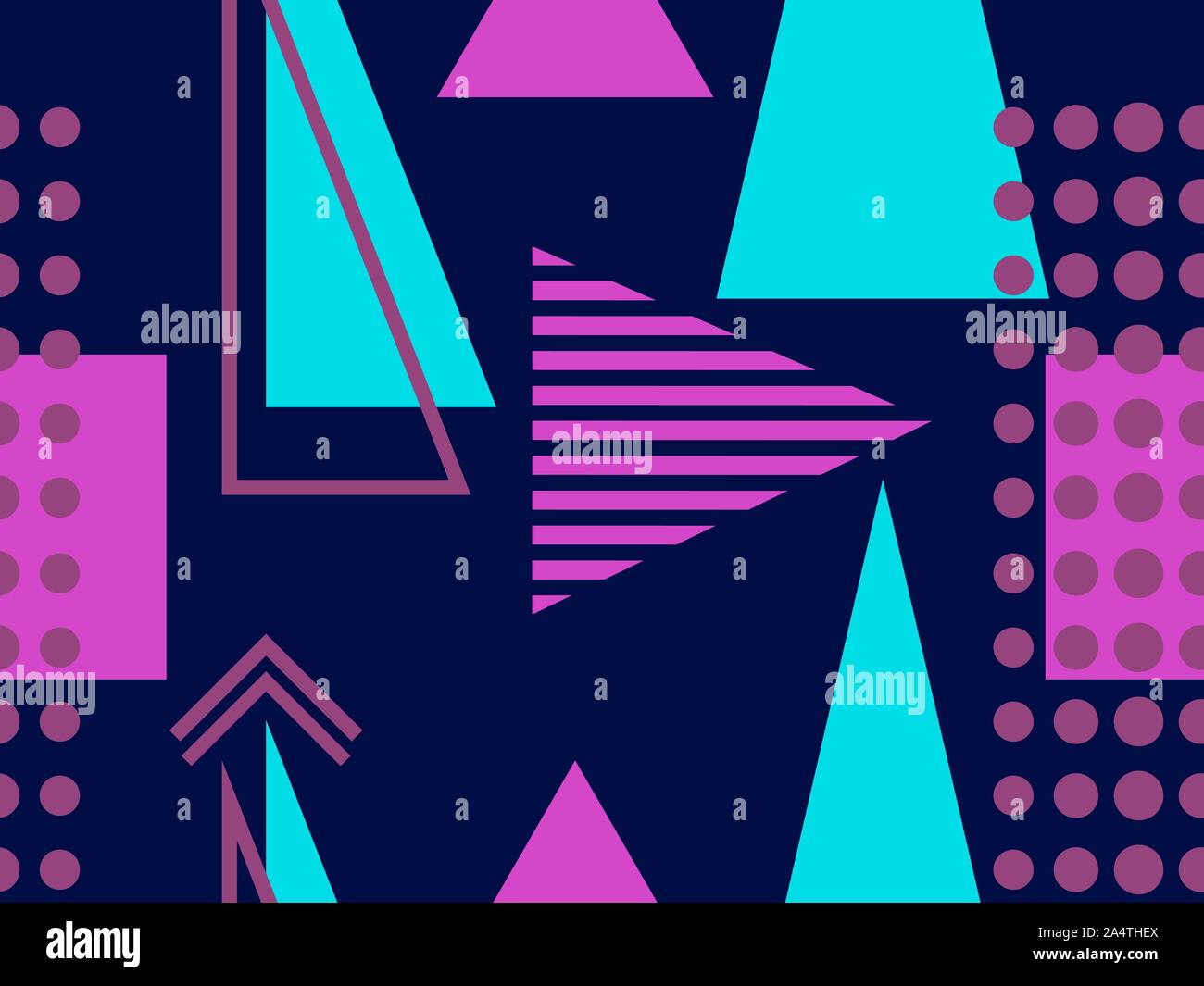 Memphis seamless pattern. Geometric elements memphis in the style of 80 ...