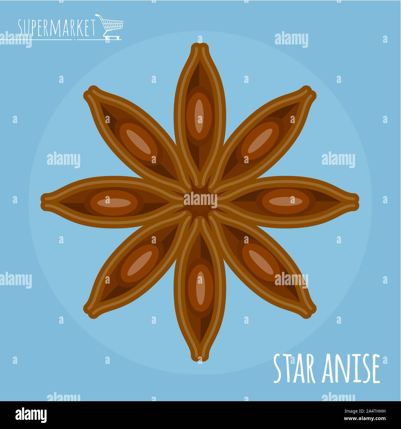 Star anise flat design vector icon Stock Vector Image & Art - Alamy