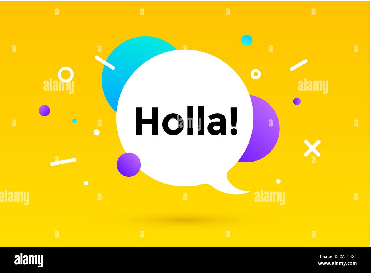Holla. Banner, speech bubble, poster and sticker concept Stock Vector ...