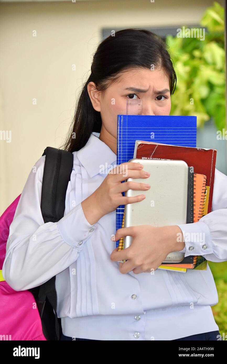 School Girl And Fear Stock Photo - Alamy