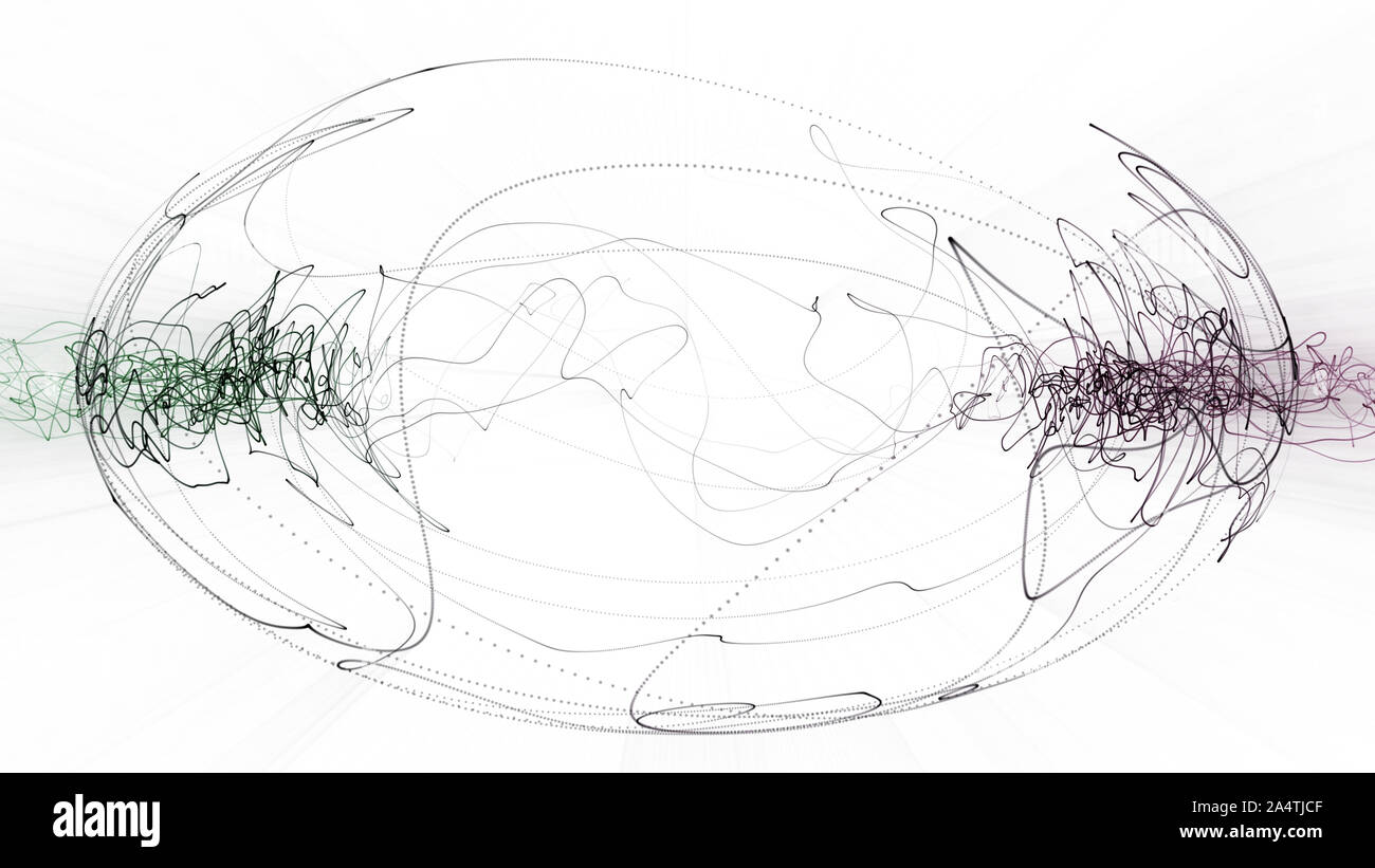 Elliptic shaped glowing curved abstract lines over a light background ...
