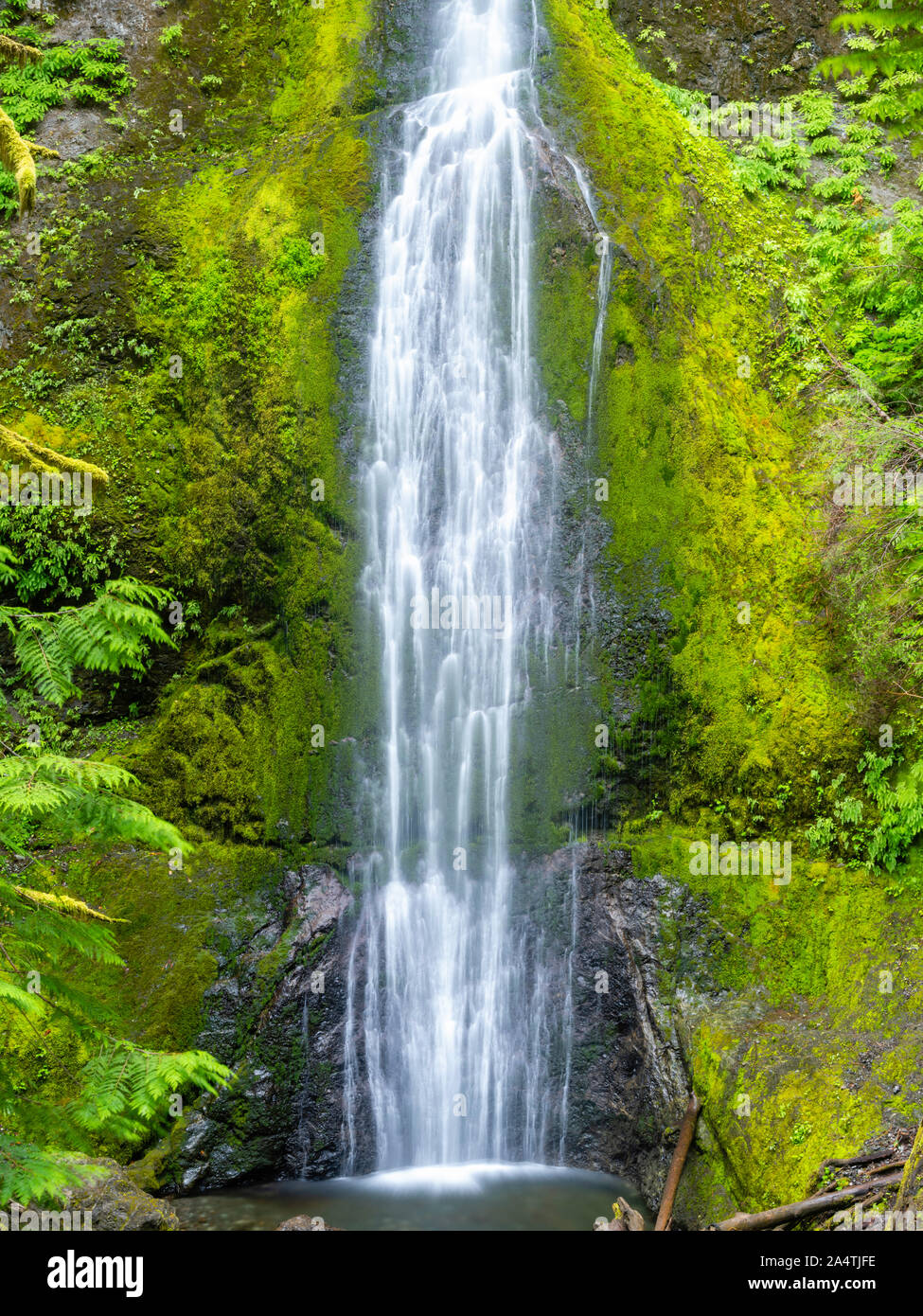 A waterfall on an overcast day at the Staircase unit of Olympic ...