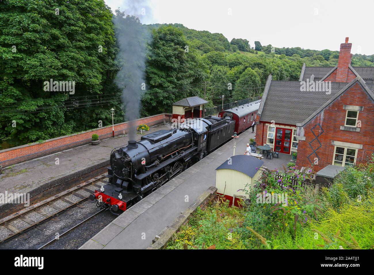 The American built steam engine USATC Class S160 No.5197 on the Churnet ...