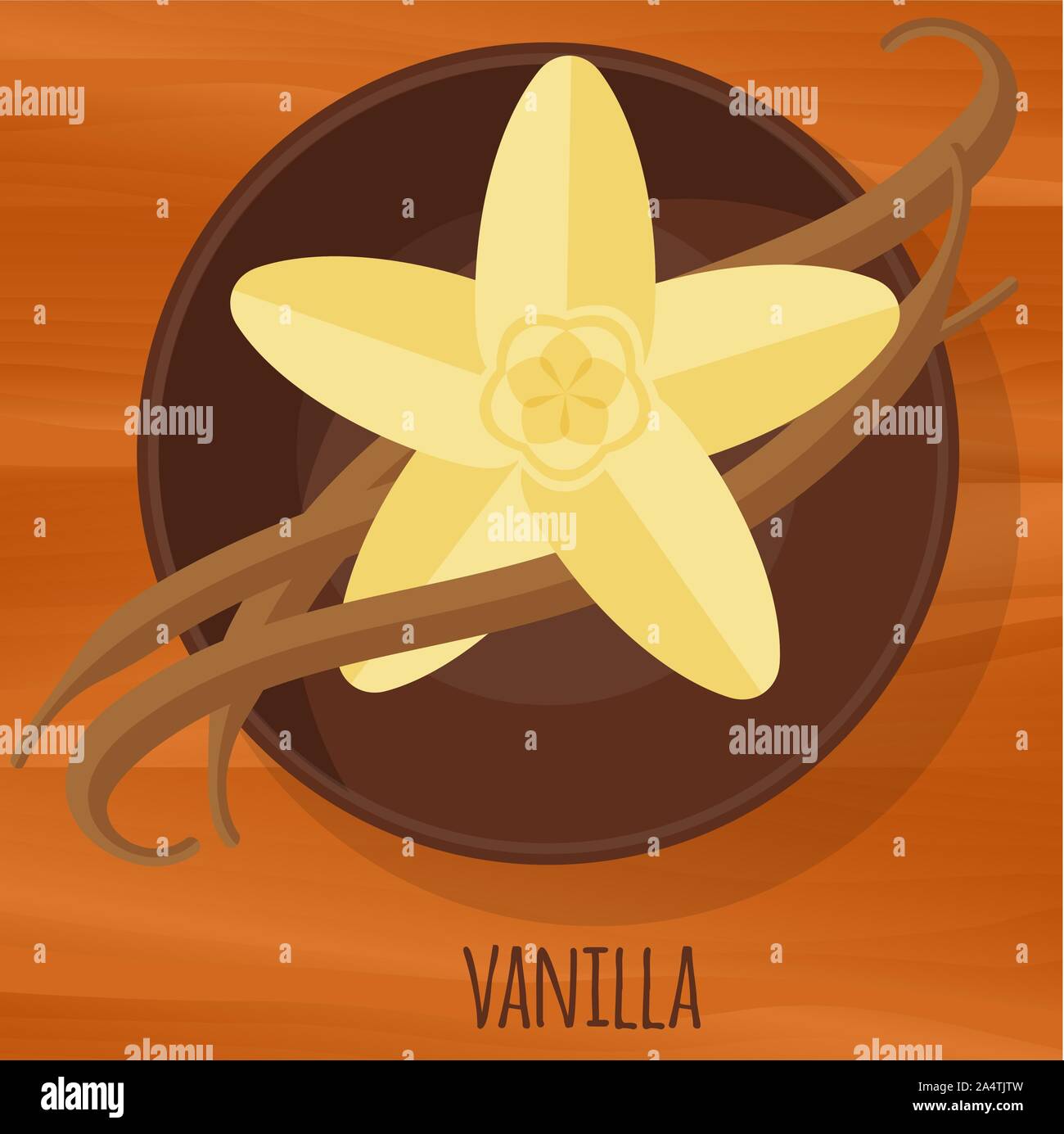 Vanilla flat design vector icon Stock Vector Image & Art - Alamy