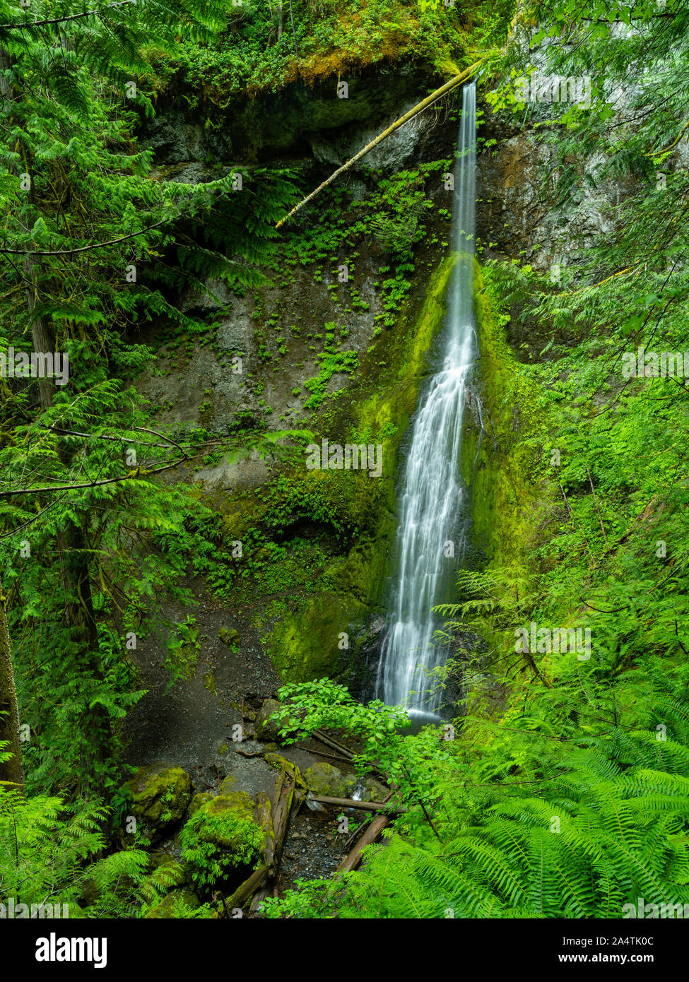 A waterfall on an overcast day at the Staircase unit of Olympic ...