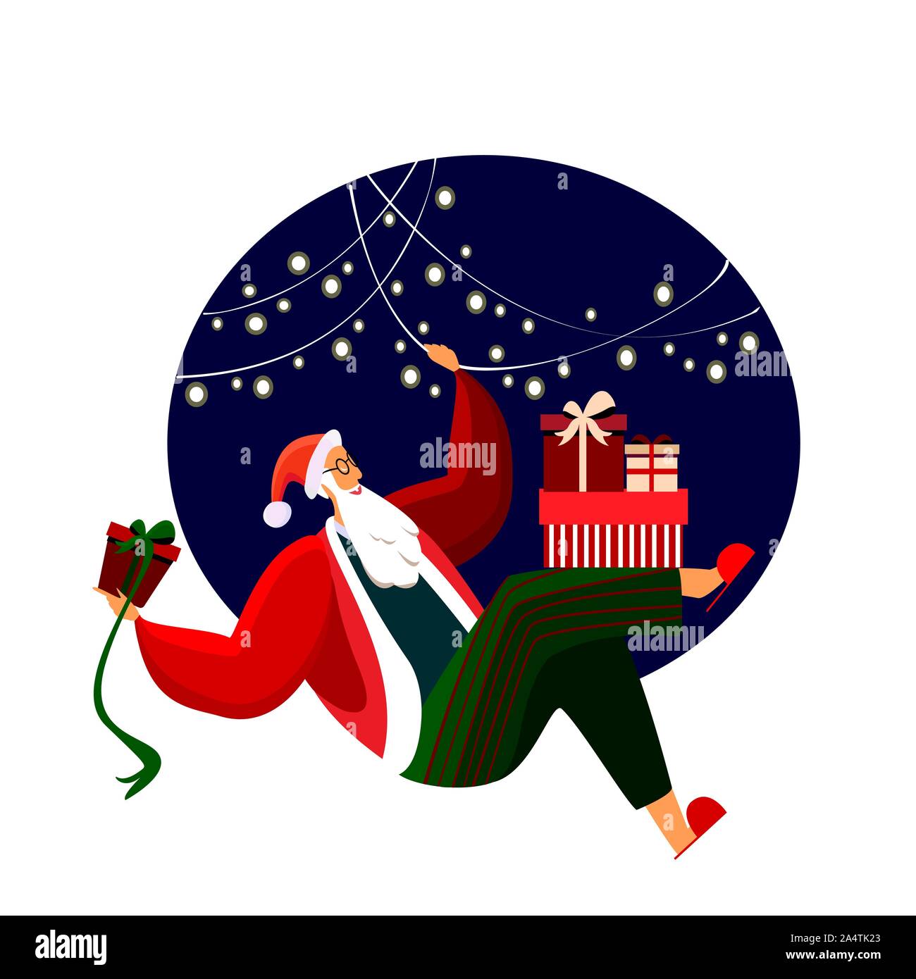 Climbing santa claus Stock Vector Images - Alamy