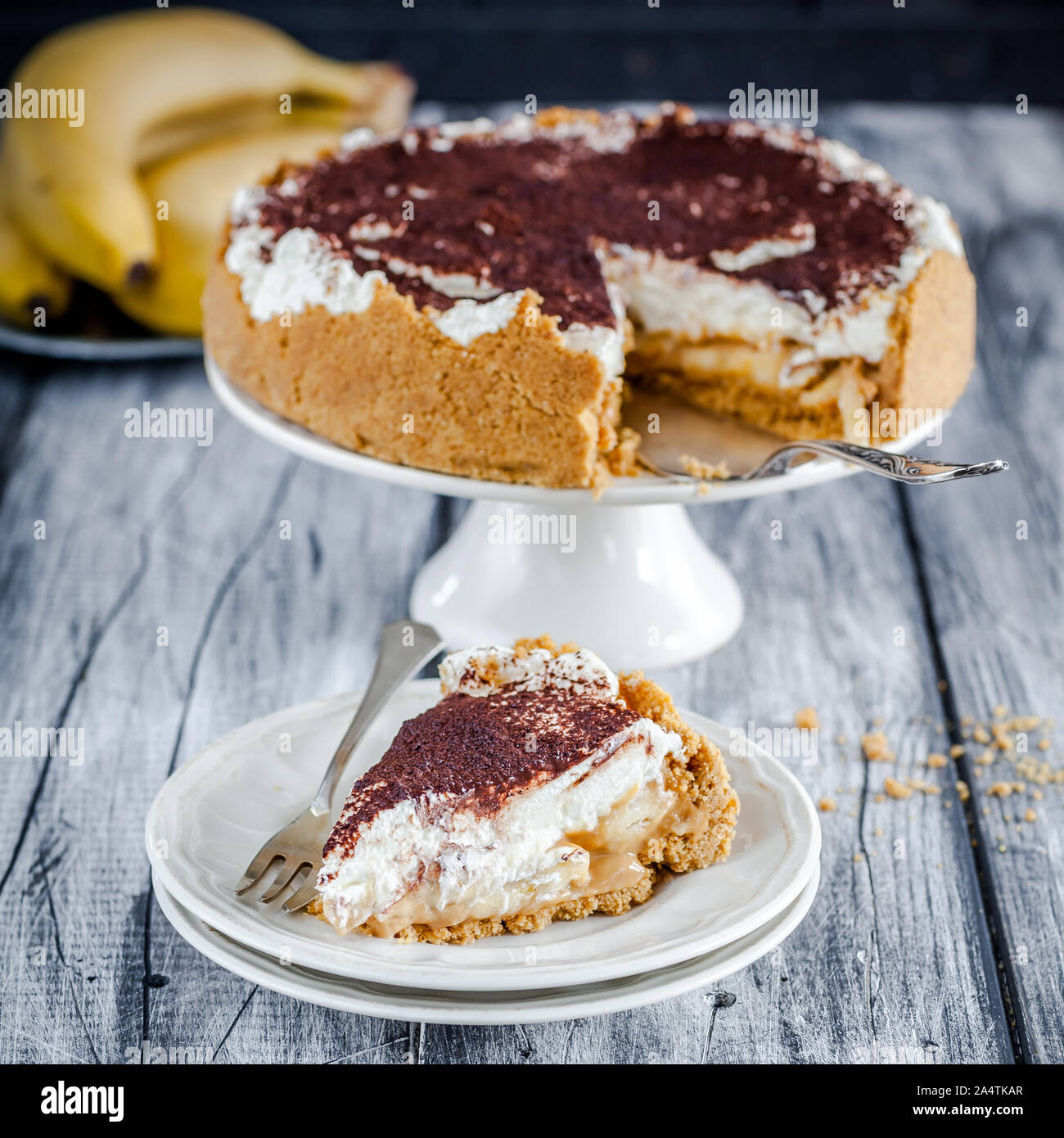 Homemade banana banoffee cake - better than from bakery Stock Photo - Alamy