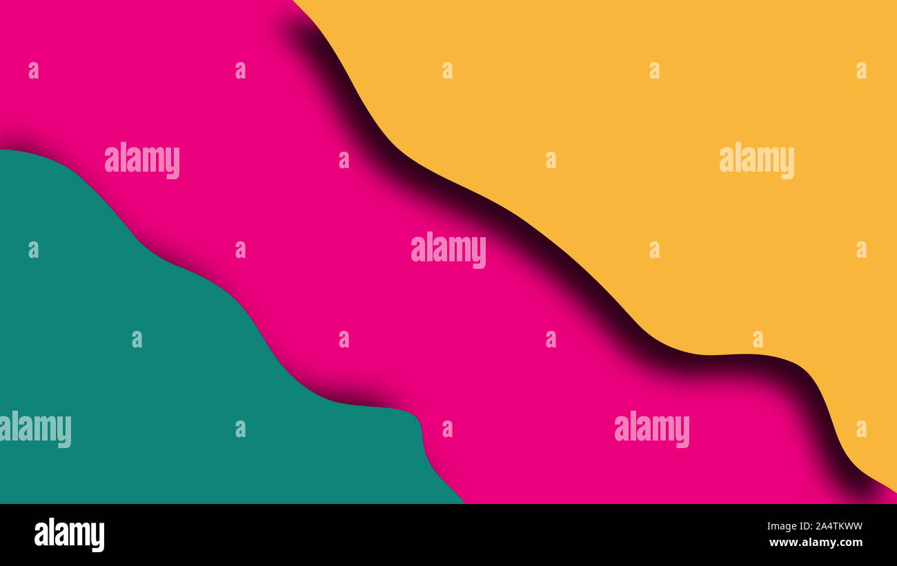 Simple waves colored shapes with layers, 3d render modern creative ...