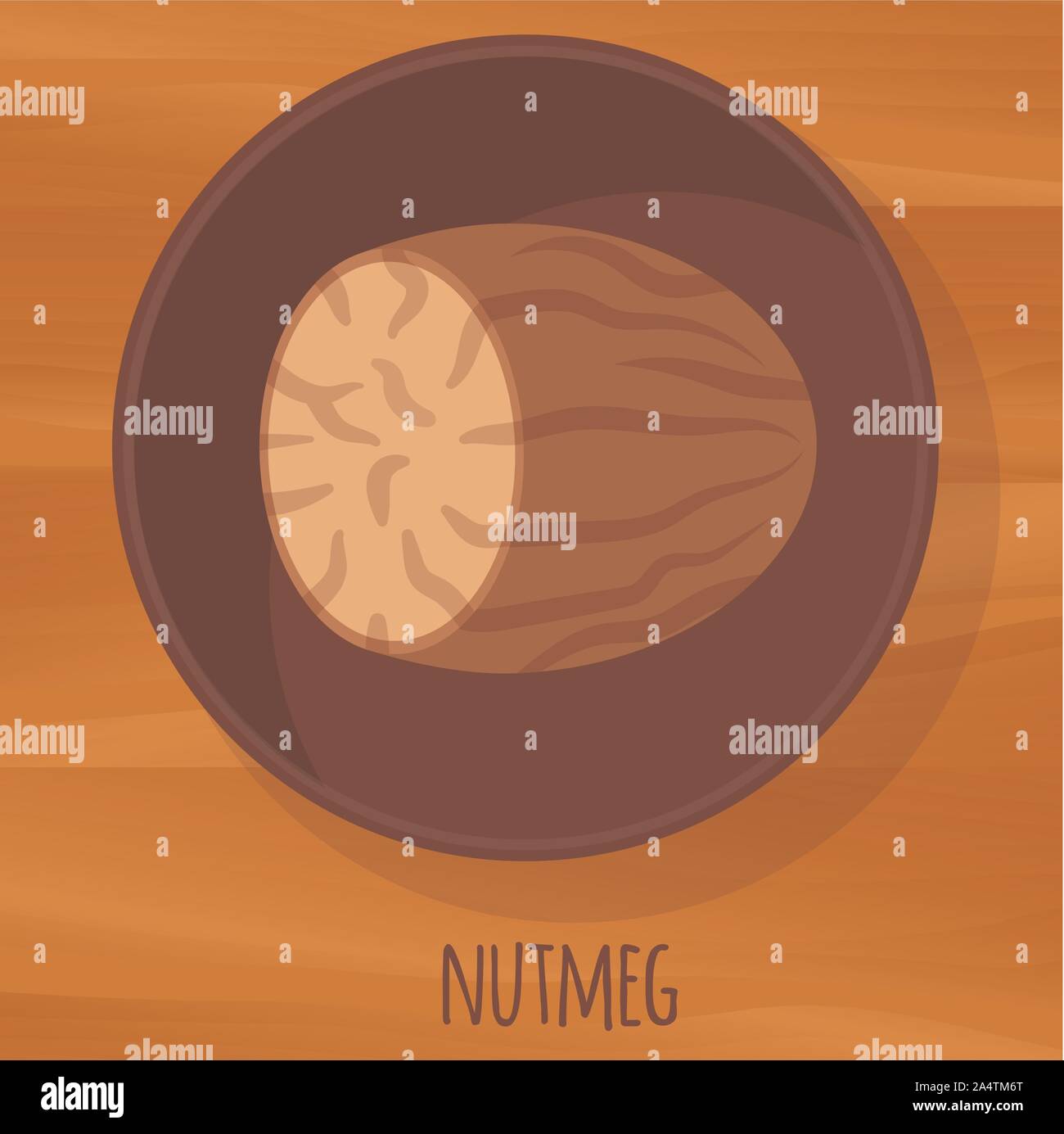Nutmeg flat design vector icon Stock Vector Image & Art - Alamy