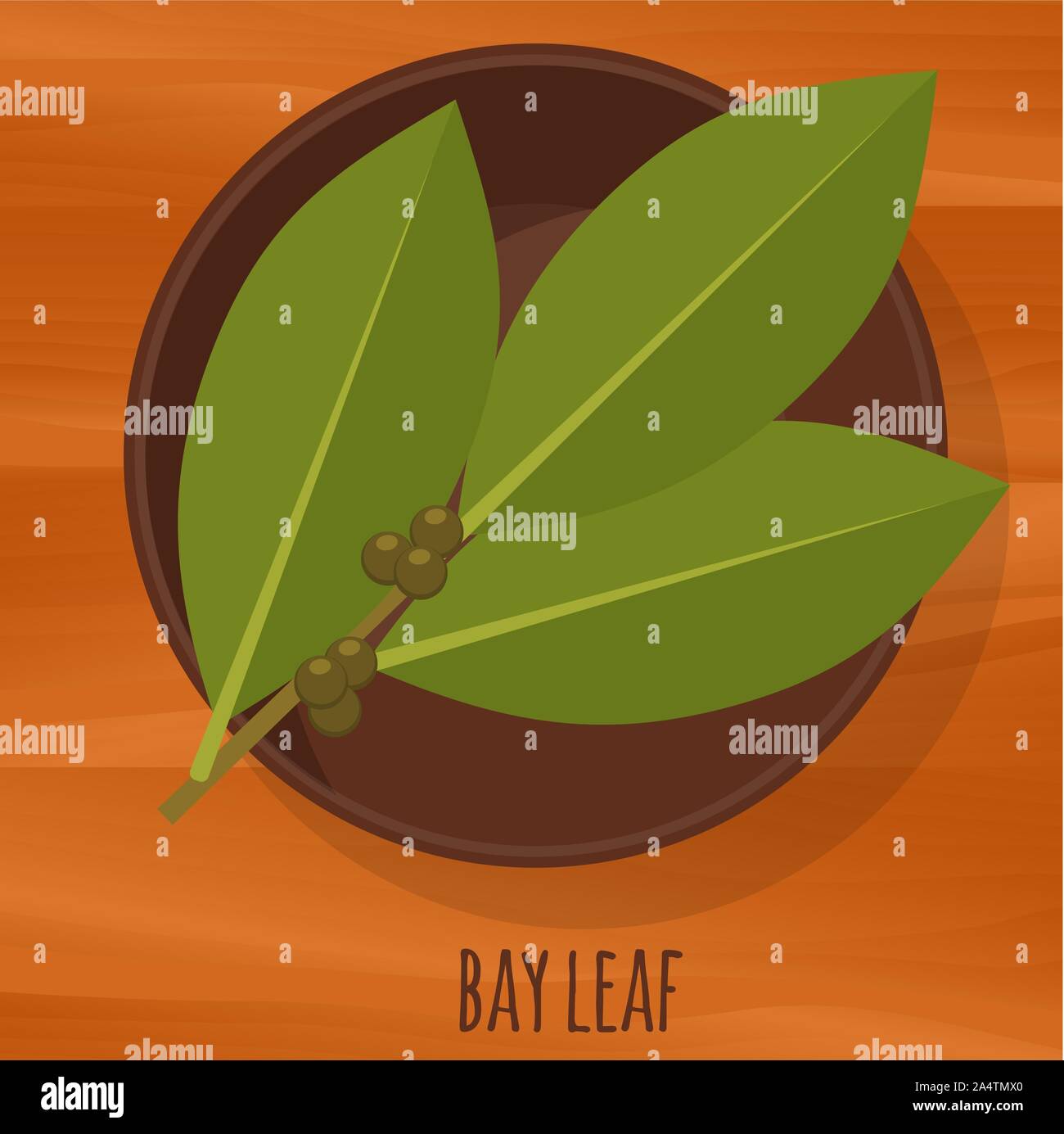 Bay leaf flat design vector icon Stock Vector Image & Art - Alamy