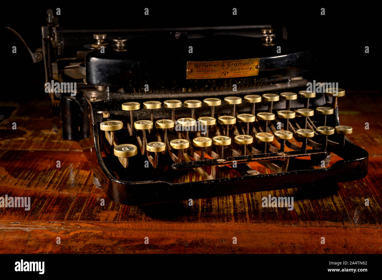 Berlin, Germany - October 16, 2019: Detail of a historic dusty portable ...