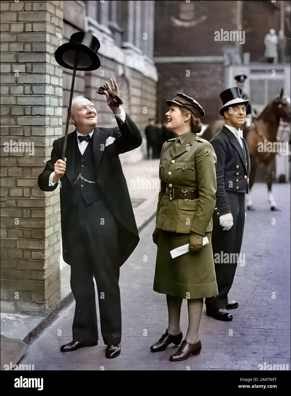 Rare photograph of Sir Winston Churchill with his daughter Stock Photo ...