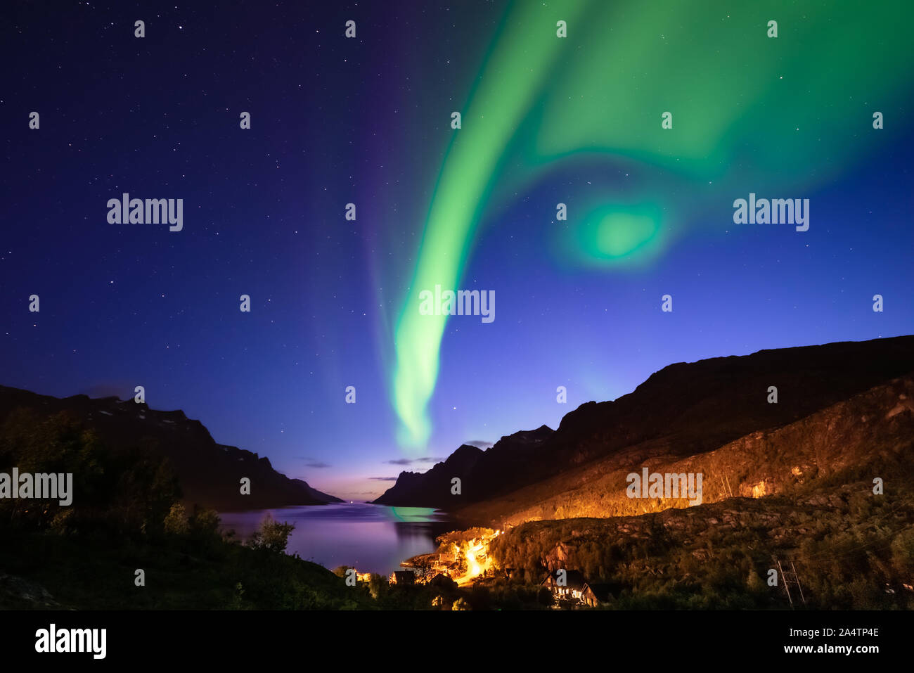 Norway northern lights fjord hi-res stock photography and images - Alamy