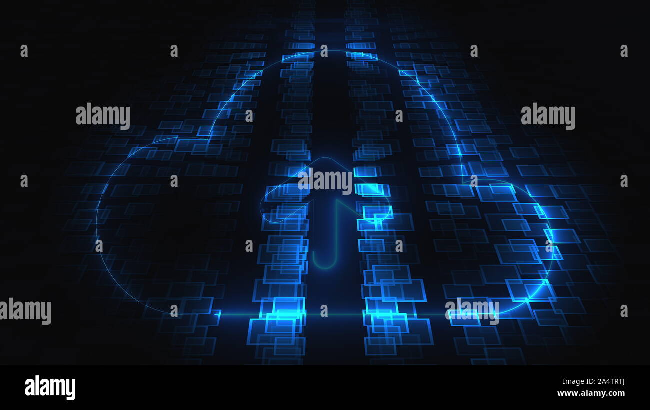 3d rendering technology and internet animation icons. Computer ...