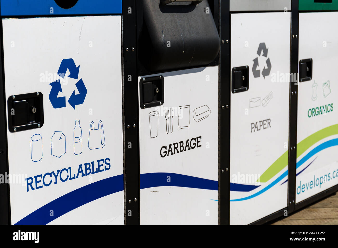 Canada, Halifax. Nova scotia. Harbour Waterfront. Recycling. Rubbish ...