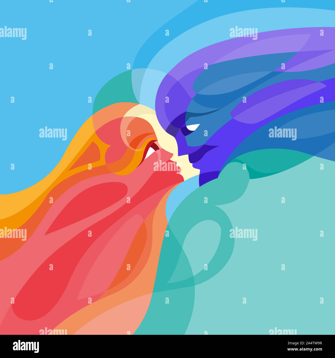 Silhouette face both ways hi-res stock photography and images - Alamy