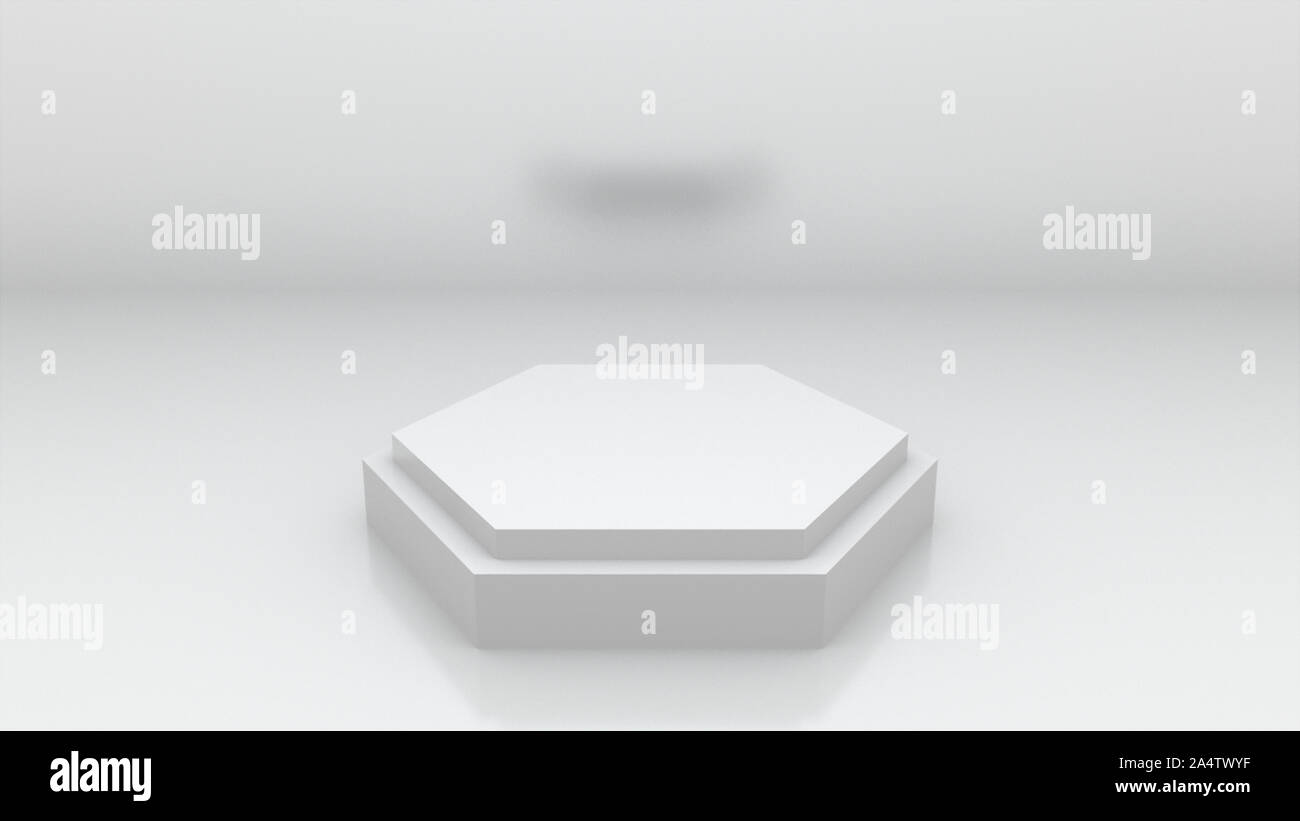 3d rendering computer generated abstract background in a white studio ...