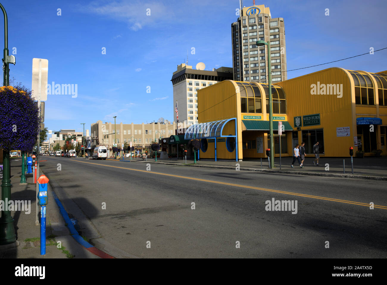 Anchorage, Alaska / USA - August 08, 2019: A typical road in Anchorage ...