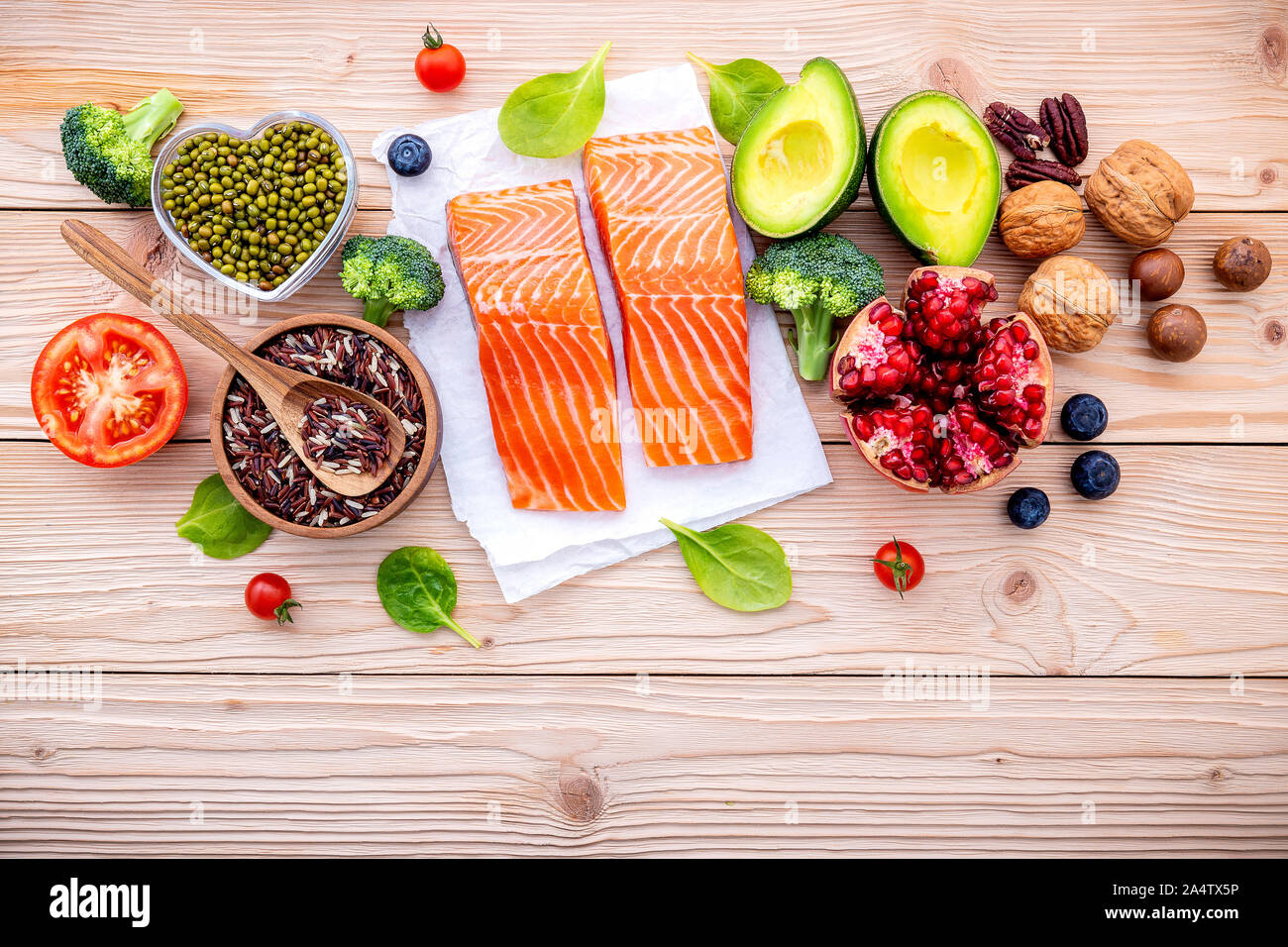 Ingredients for the healthy foods selection. The concept of healthy ...