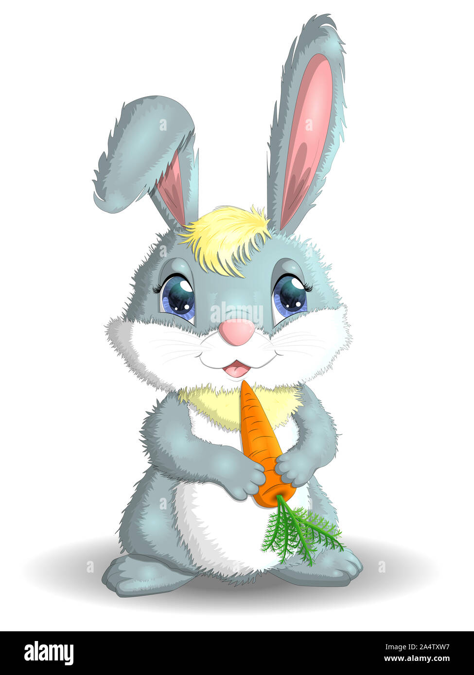 Cartoon rabbit carrot Cut Out Stock Images & Pictures - Alamy