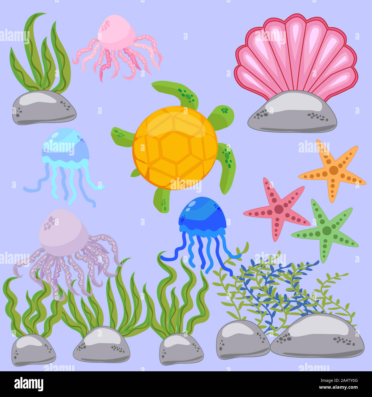 Group funny cartoon fish sea hi-res stock photography and images - Alamy