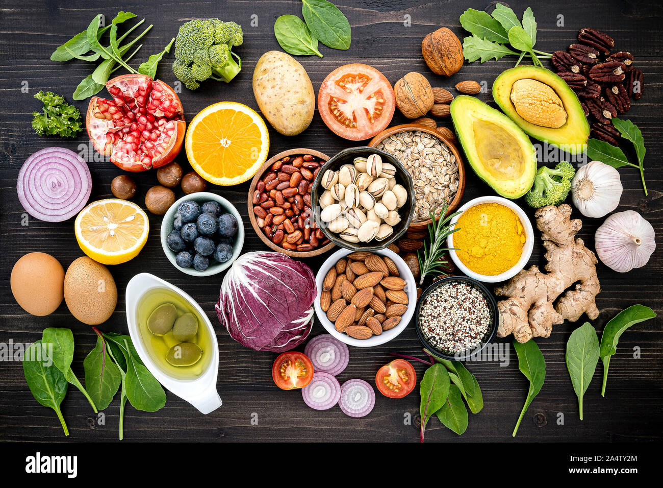 Ingredients for the healthy foods selection. The concept of healthy ...