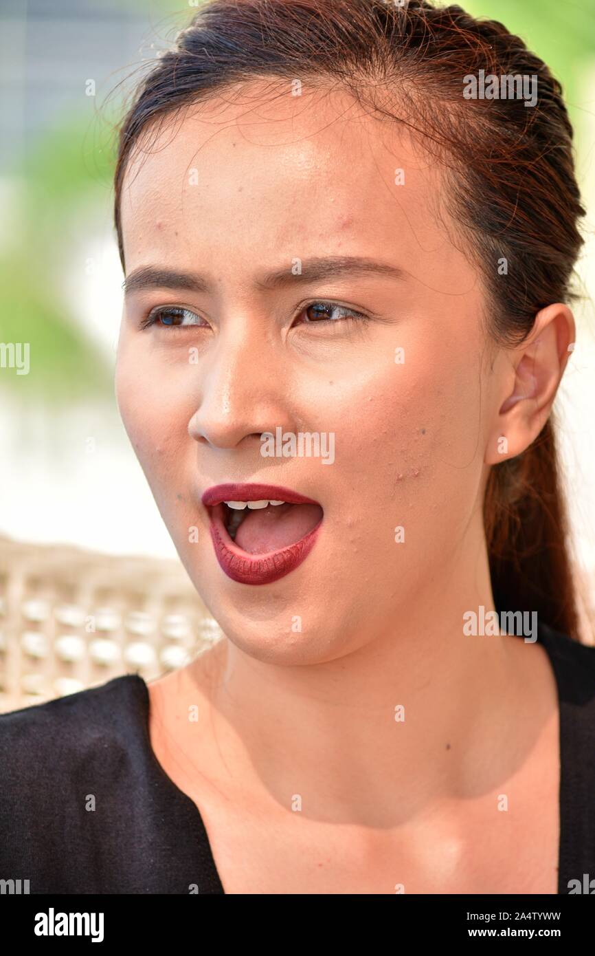 An Asian Female And Anxiety Stock Photo - Alamy