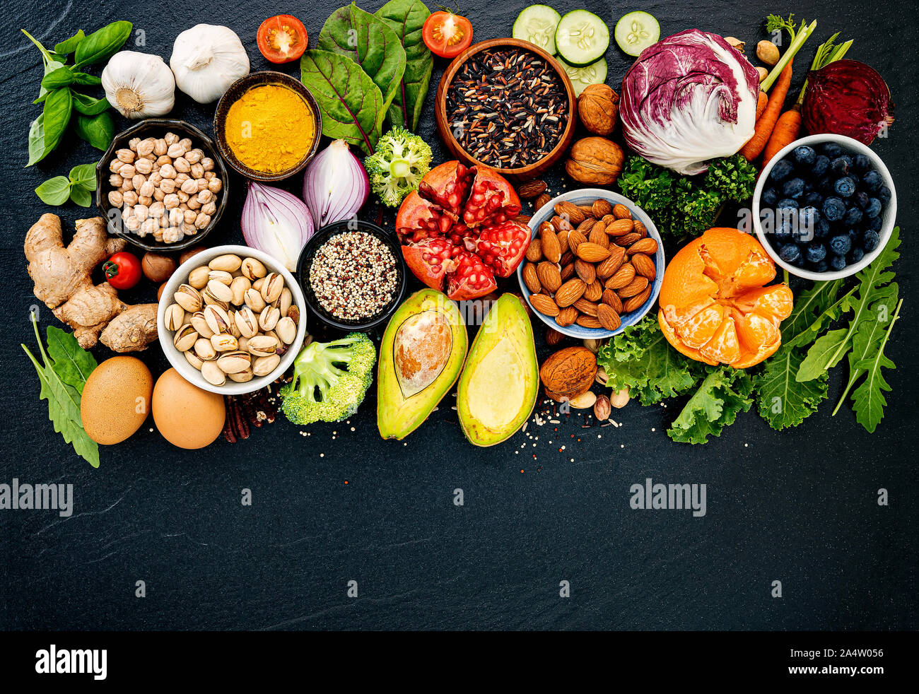 Ingredients for the healthy foods selection. The concept of healthy ...