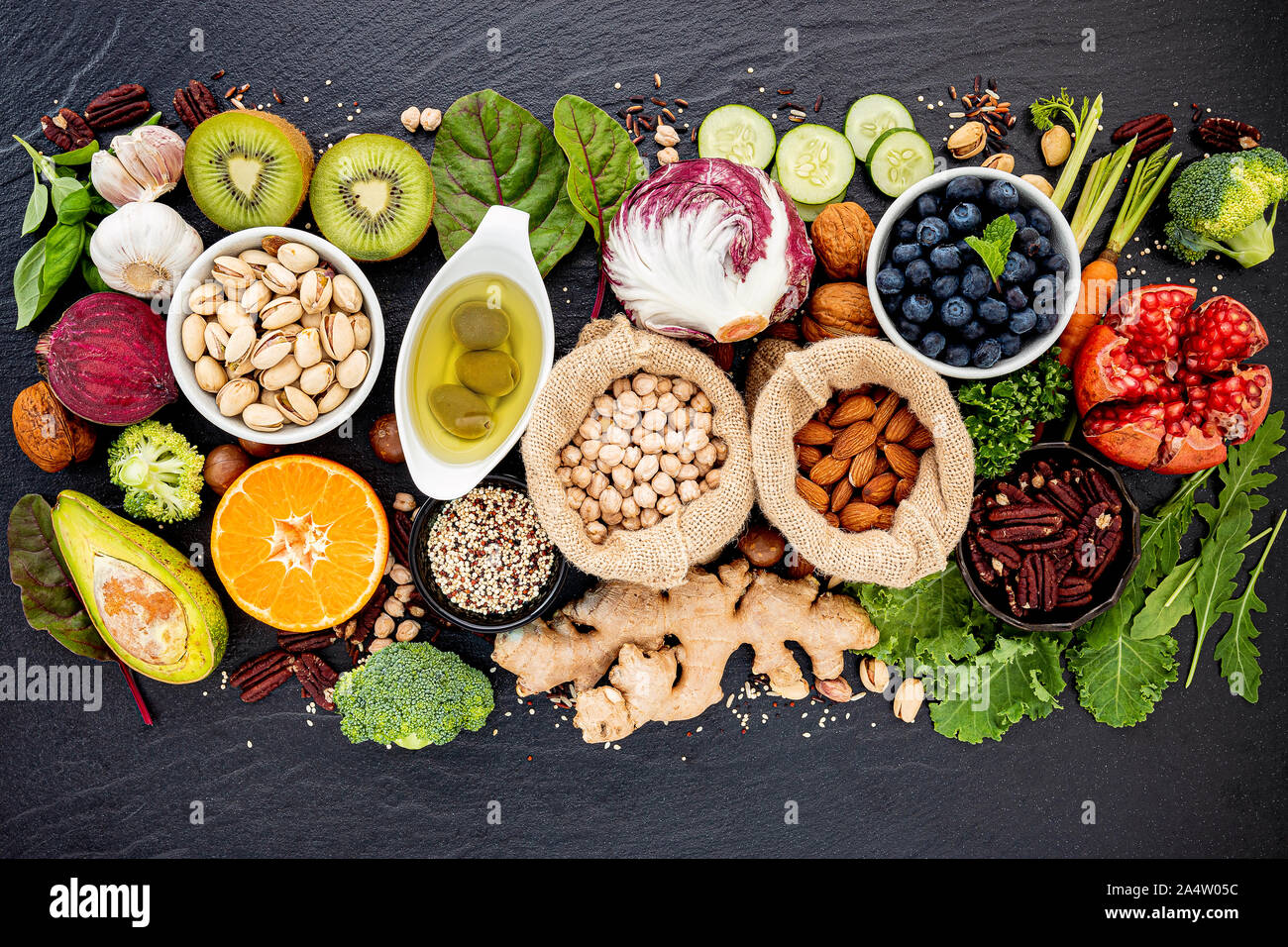 Ingredients for the healthy foods selection. The concept of healthy ...