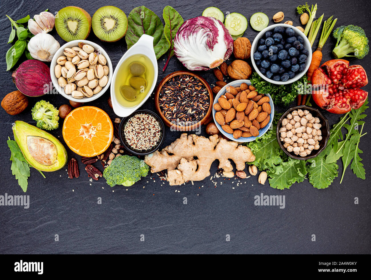 Ingredients for the healthy foods selection. The concept of healthy ...