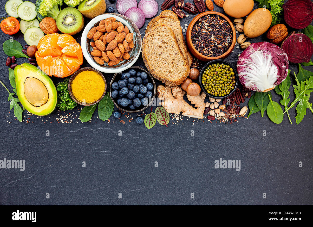 Ingredients for the healthy foods selection. The concept of healthy ...