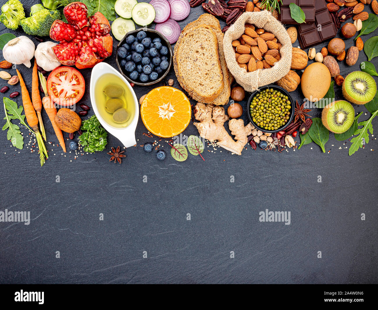 Ingredients for the healthy foods selection. The concept of healthy ...
