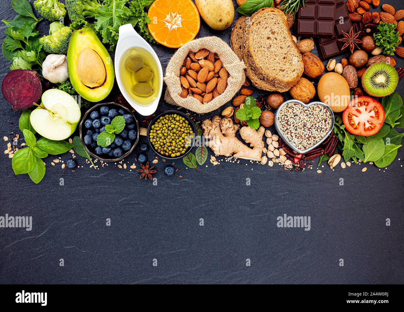 Ingredients for the healthy foods selection. The concept of healthy ...