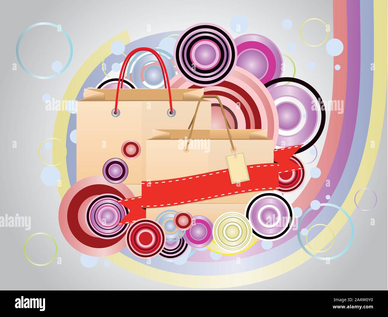 Empty paper shopping bag with tag design Stock Vector Image & Art - Alamy