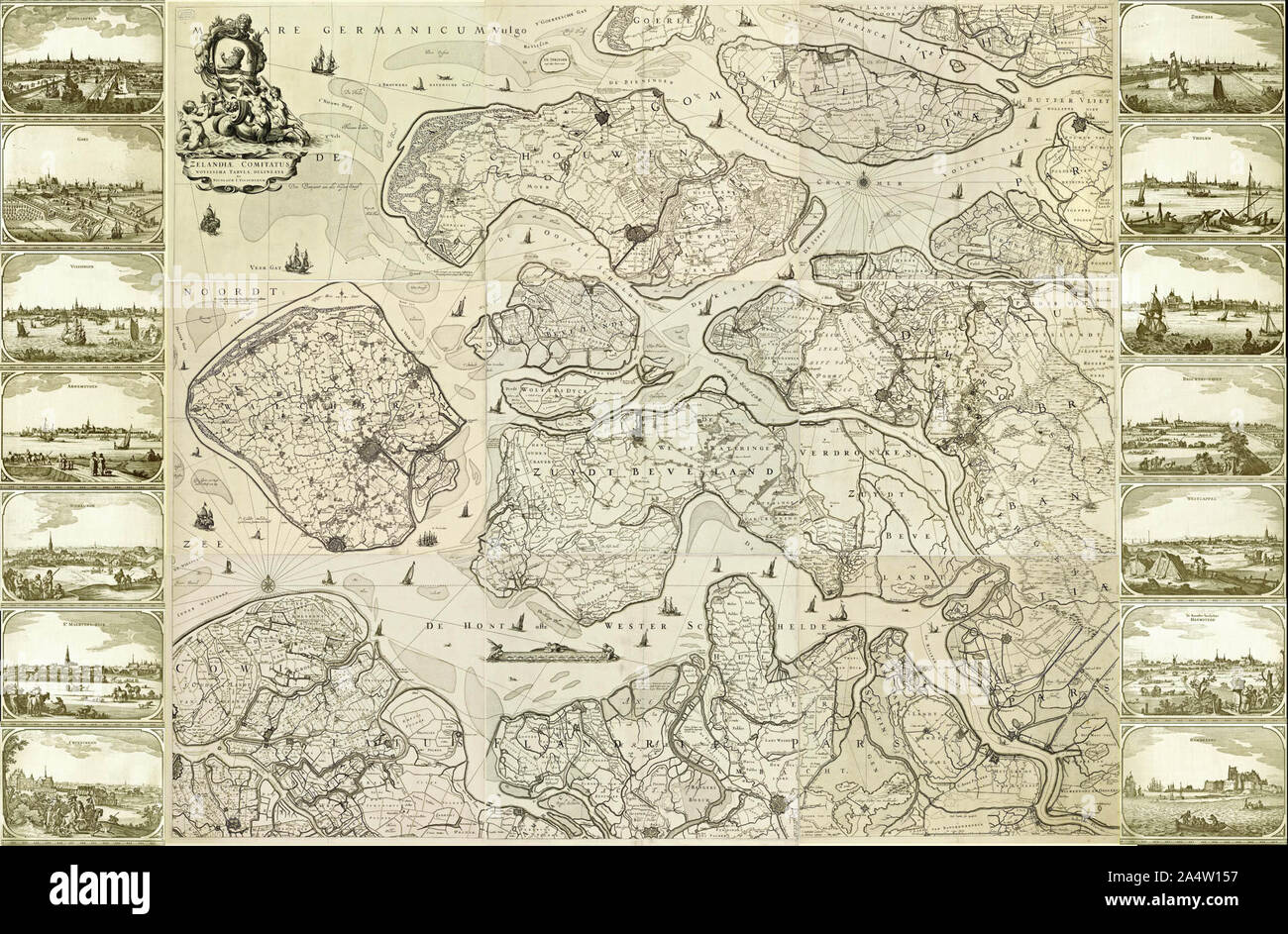 Old maps of Zeeland Stock Photo - Alamy