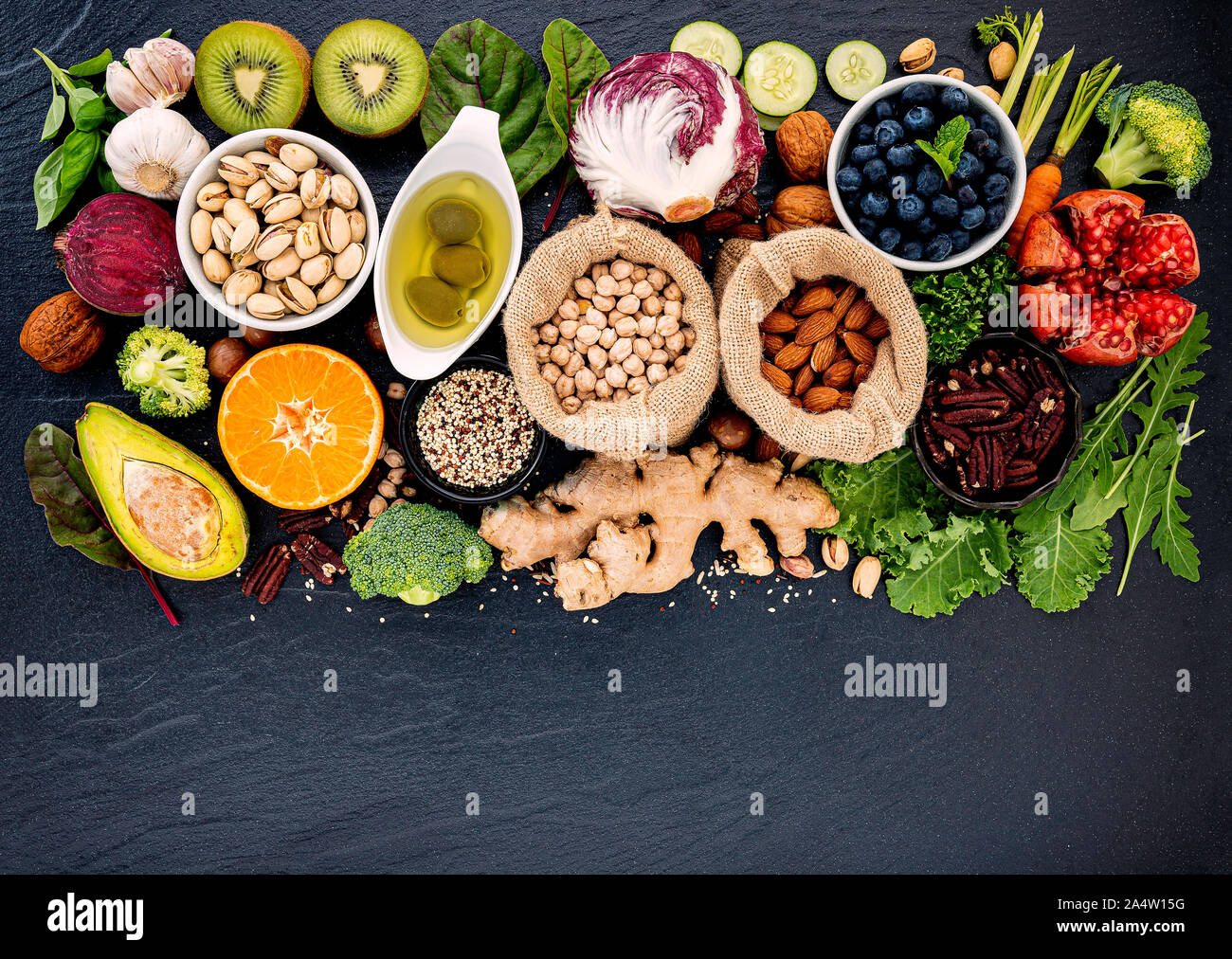 Ingredients for the healthy foods selection. The concept of healthy ...