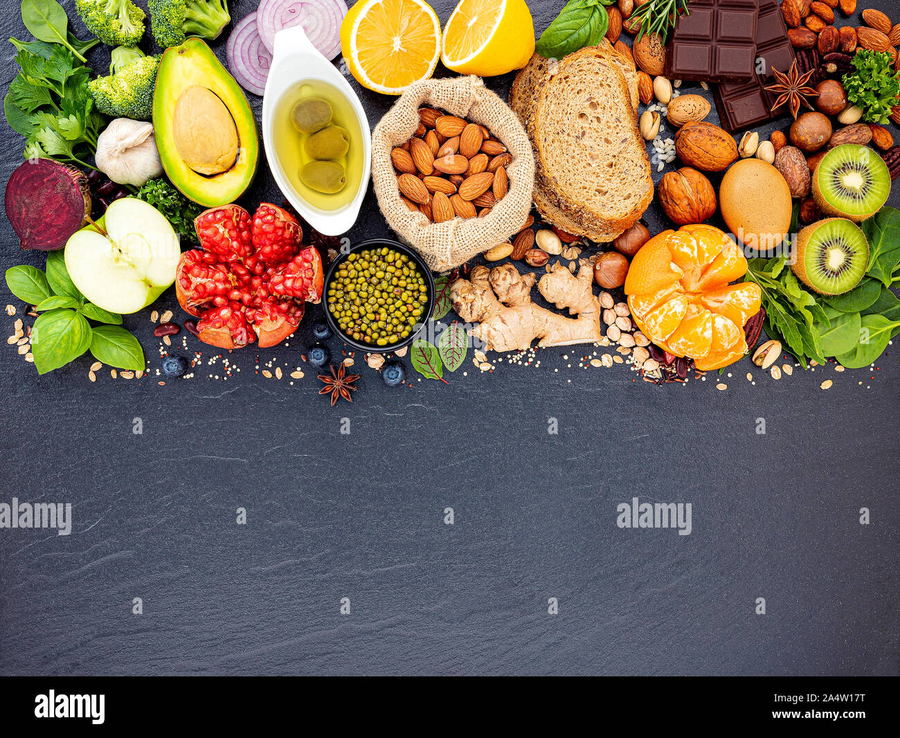 Ingredients for the healthy foods selection. The concept of healthy ...