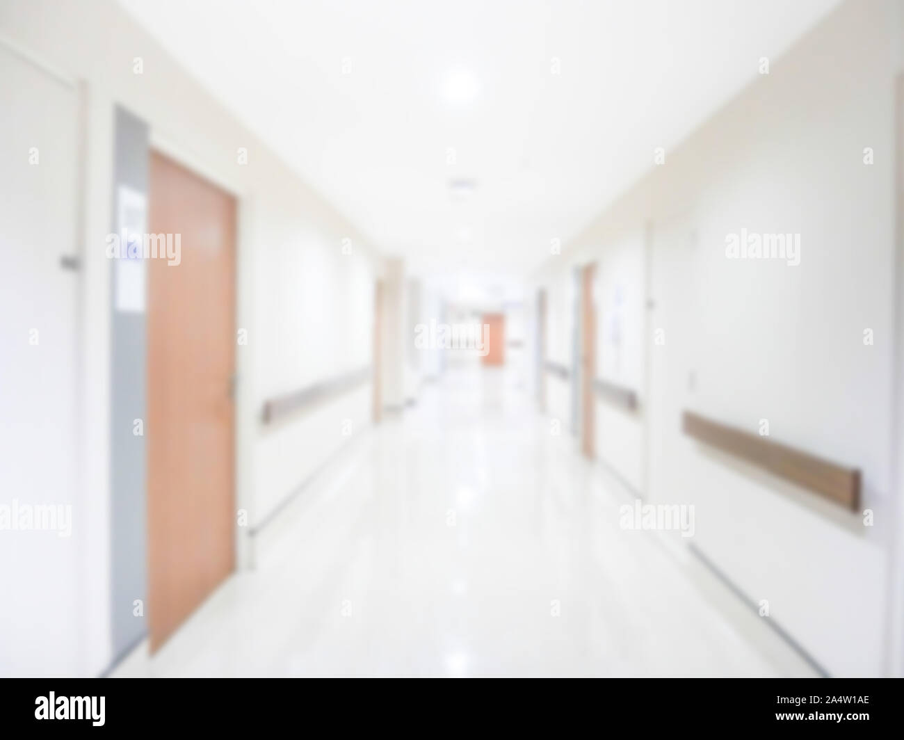 Abstract blur corridor of the hospital, blur image background of ...