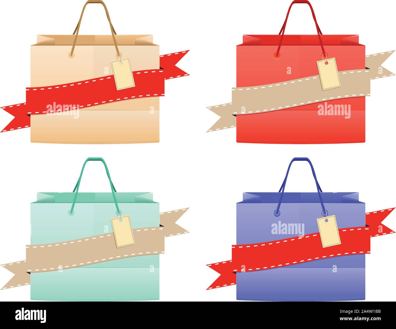 Empty paper shopping bag with tag design Stock Vector Image & Art - Alamy