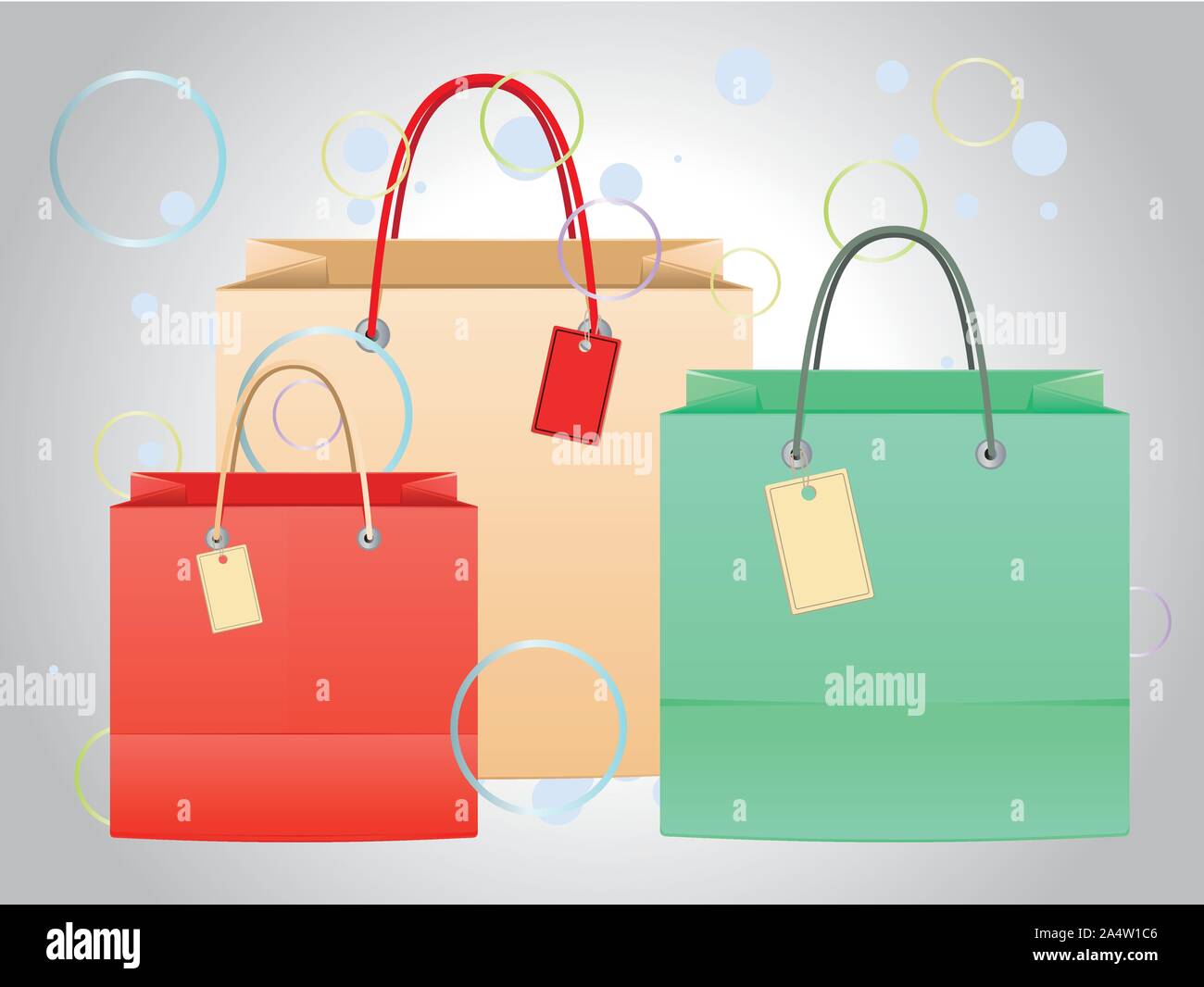 Empty paper shopping bag with tag design Stock Vector Image & Art - Alamy