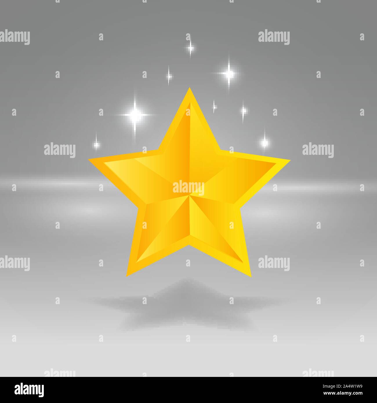 Five star golden rating, feedback creative vector illustration winning ...