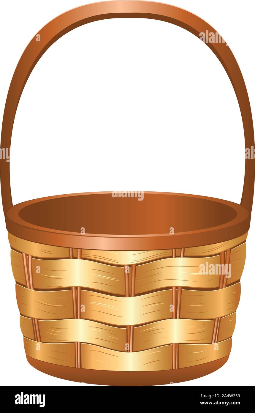 Illustration of brown wicker basket on white background Stock Vector ...